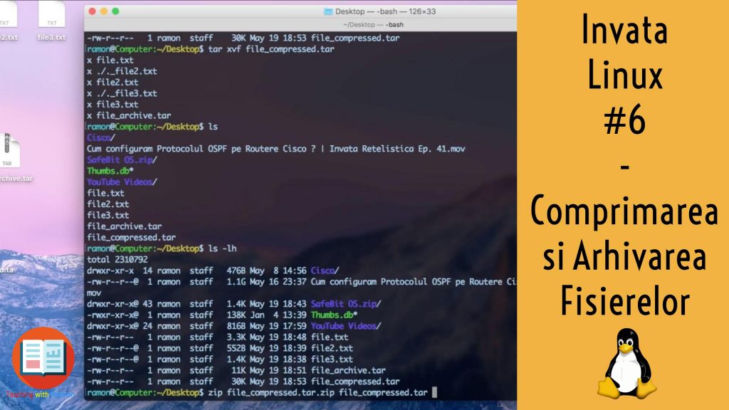 Comprimarea si Arhivarea fisierelor in Ubuntu Linux | Invata Linux #6